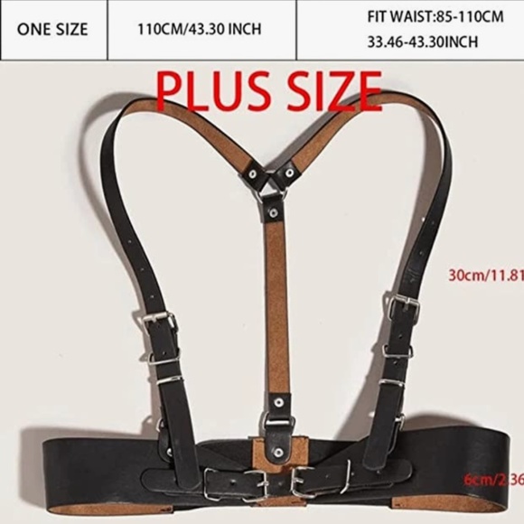 Boutique | Accessories | Waist Body Chain Black Leather Goth Belt ...